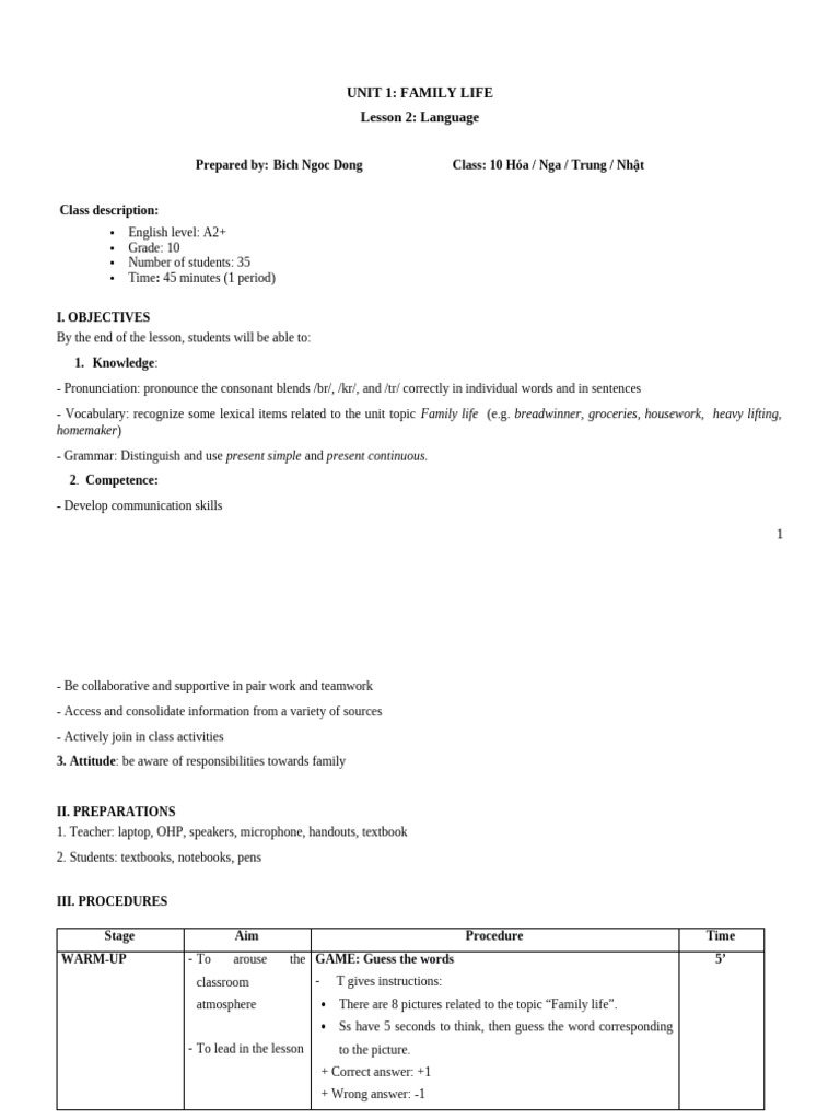 Unit 1 - Lesson 2 | PDF