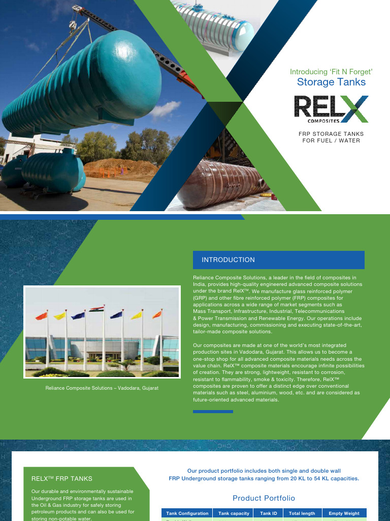RelX FRP Tank Brochure | PDF