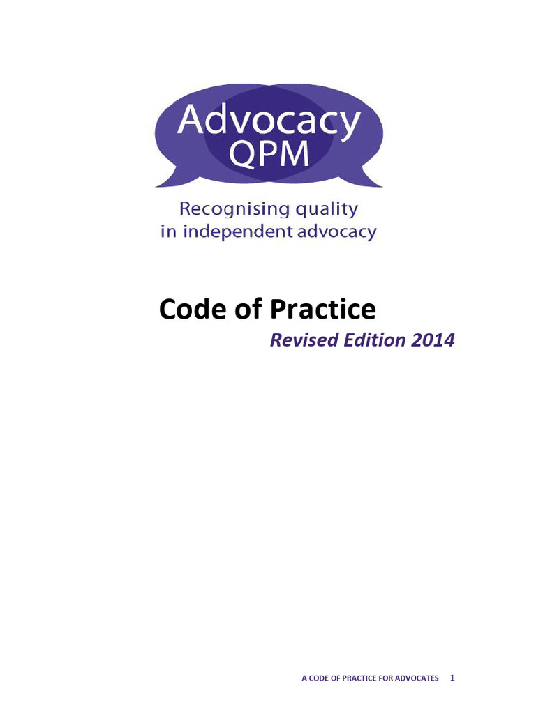 Advocacy Charter and QPM Code of Practice | PDF