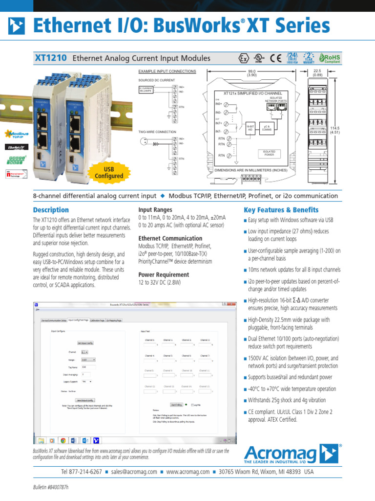 XT1210 8ch Analog Current Input Modules | PDF