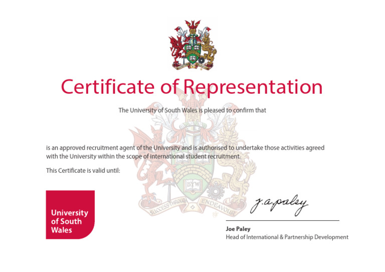 Certificate of Representation AECO | PDF