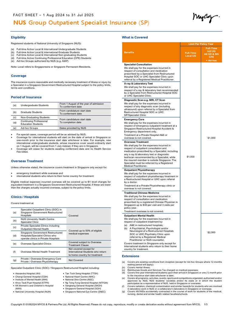 Factsheet Outpatientspecialistinsurance | PDF