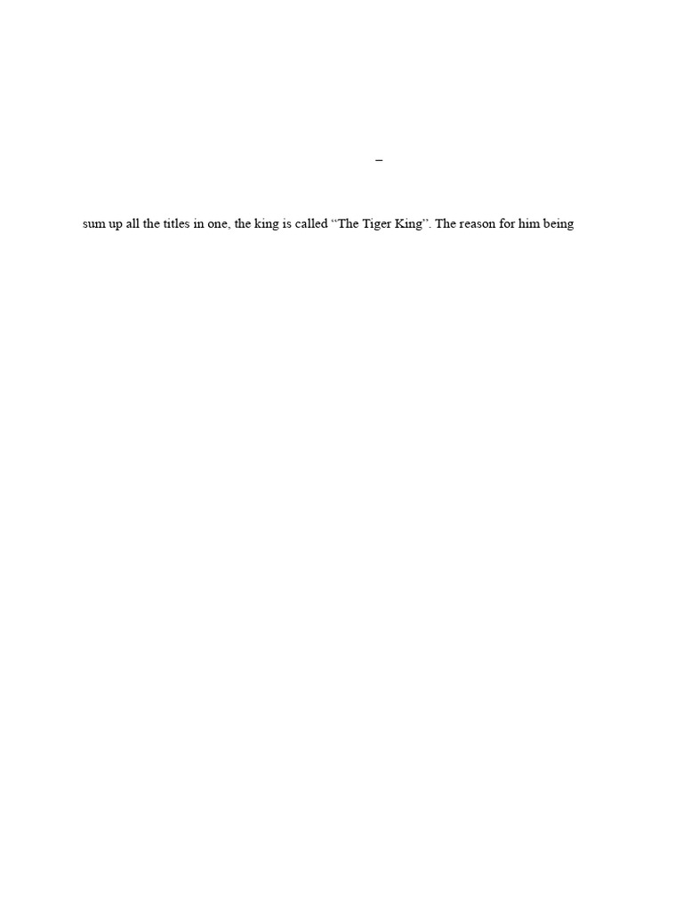 The Tiger King | PDF