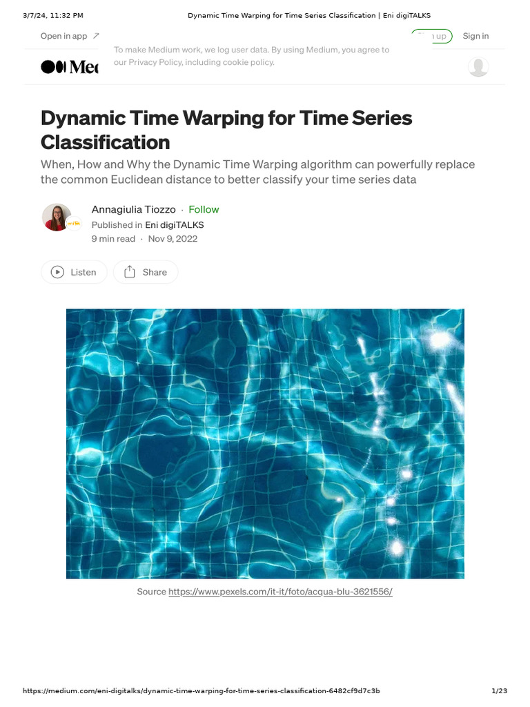 Dynamic Time Warping For Time Series Classification | PDF