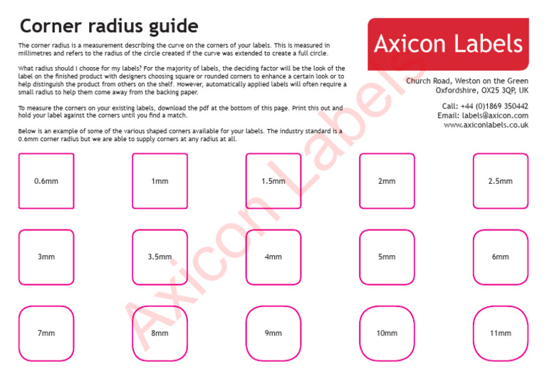 Axicon Corner Radius Guide1 | PDF