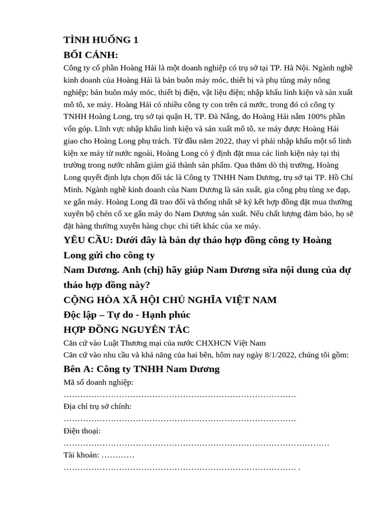 TÌNH HUỐNG 1 - LS3 | PDF