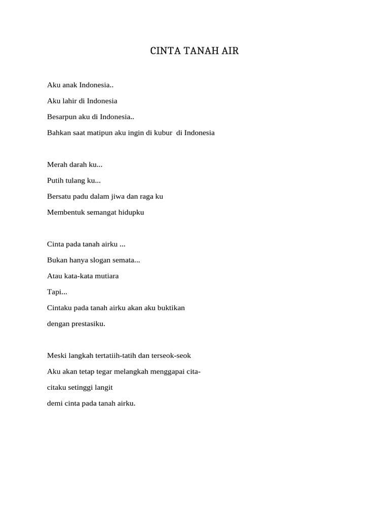 Puisi Cinta Tanah Air | PDF