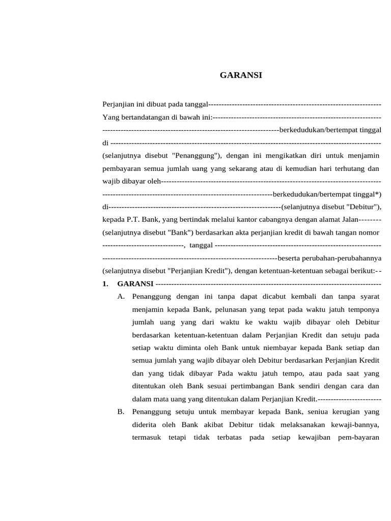 Contoh GARANSI | PDF
