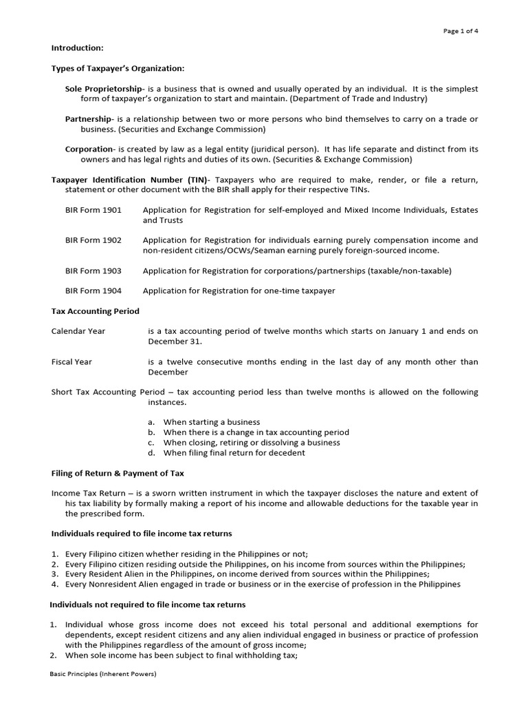 Basic Principles of Taxation | PDF