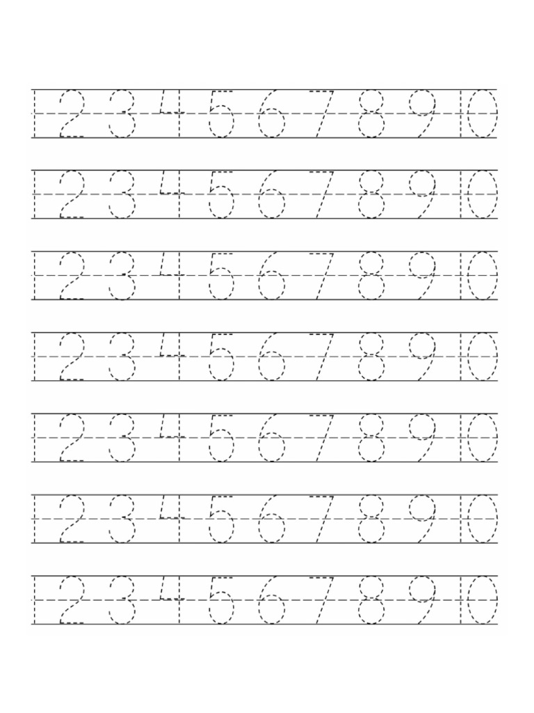 Trace Numbers 0-9 Worksheet - Super Coloring | PDF