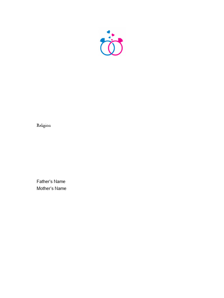 Matrimonial Biodata Format 27 | PDF