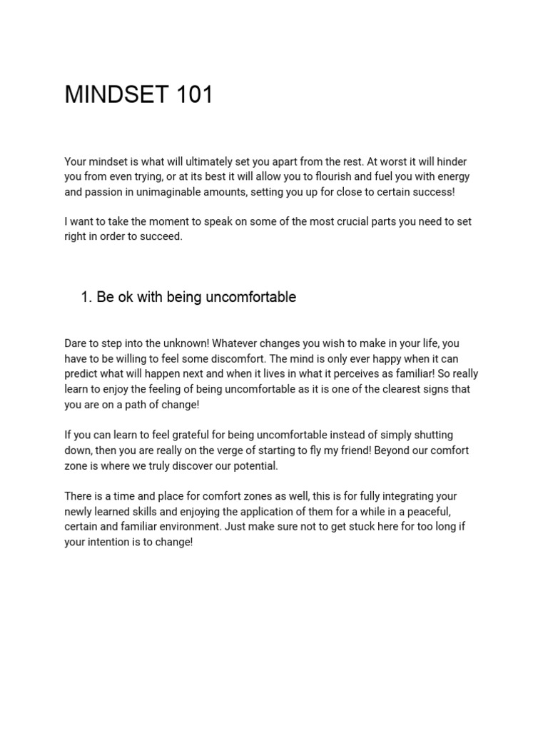 Mindset 101 | PDF