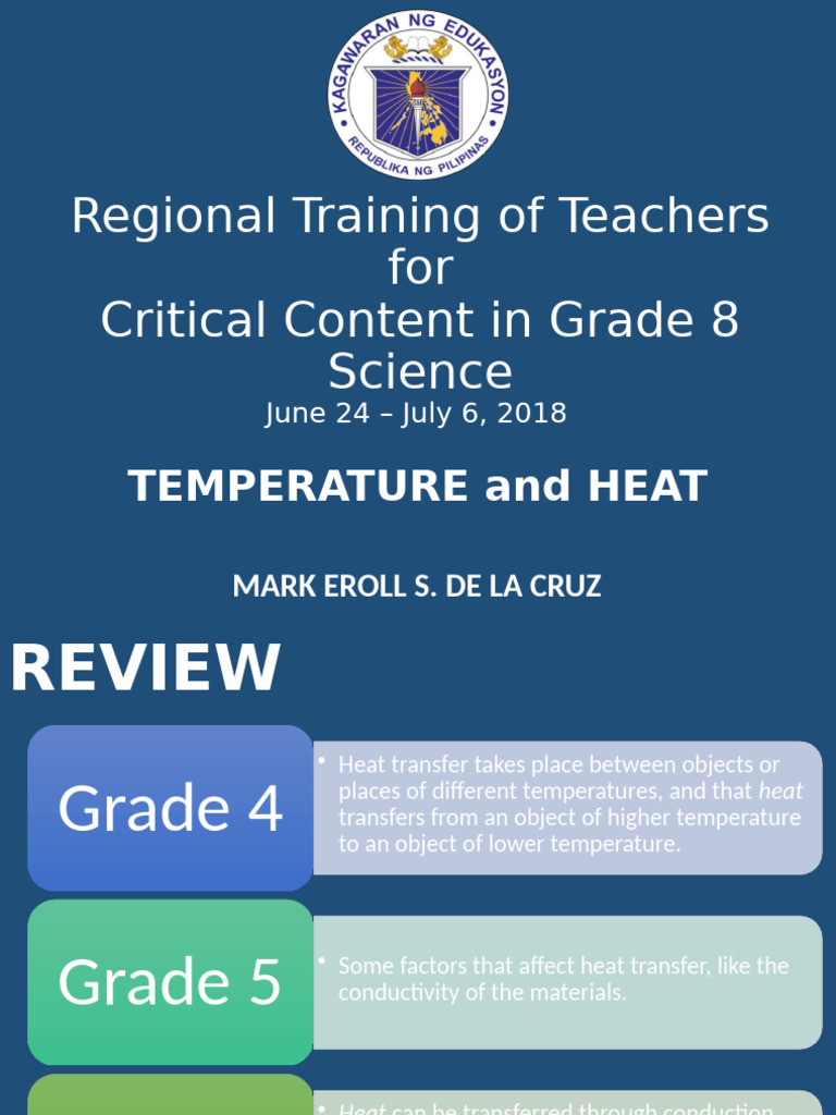 Heat and Temperature in Grade 8 Science | PDF | Heat | Temperature