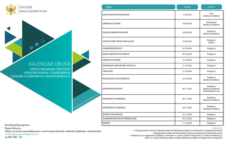 Kalendar Obuka Ls 2024 Sept Dec | PDF