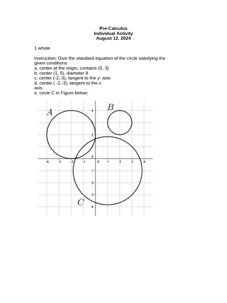 Pre Calculus Activity 1 | PDF