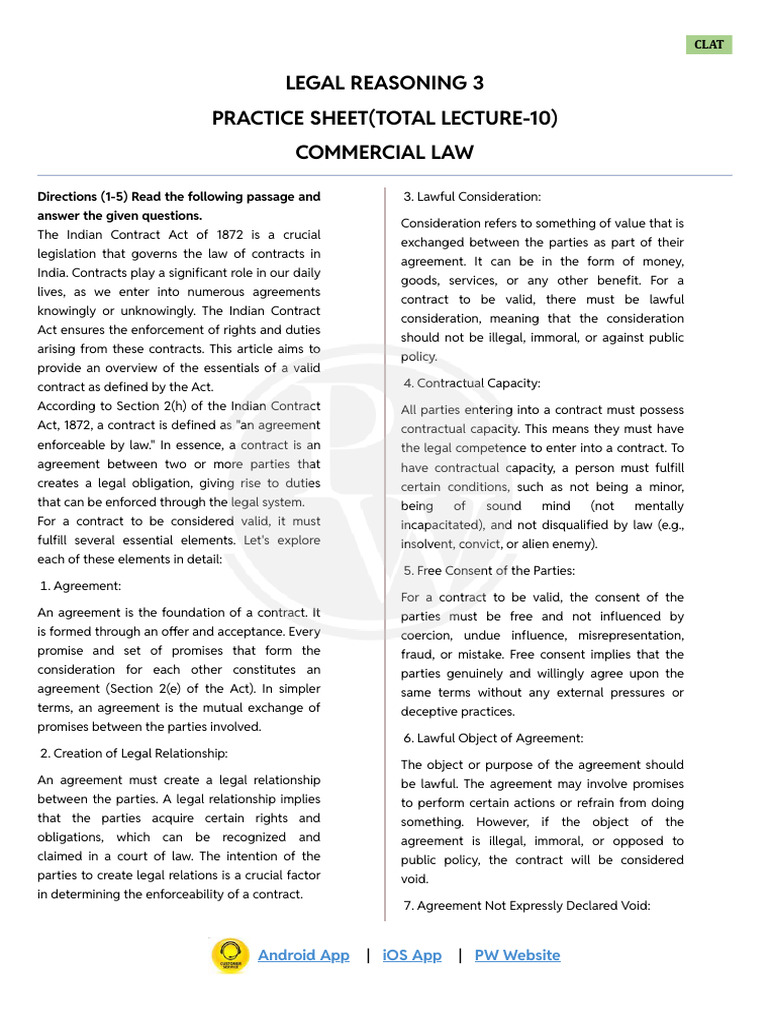 6684d7448e126900182c259e - ## - Commercial Law (Lec.01 To Lec.10) - Practice Sheet - PDF Only ...