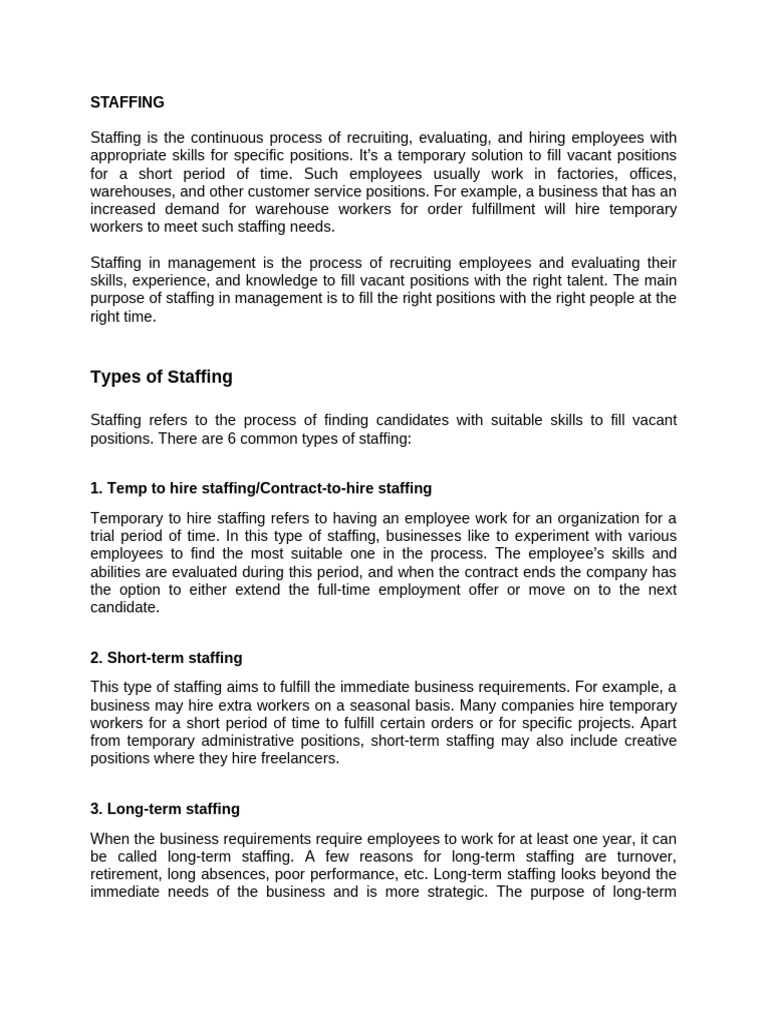 STAFFING | PDF