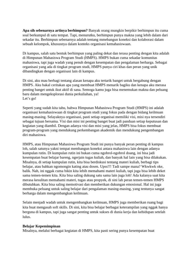 Apa Sih Sebenarnya Artinya Berhimpun | PDF