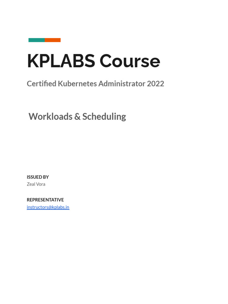 KPLABS Course - CKA D2 Workload & Scheduling | PDF | Computer Science | Computers
