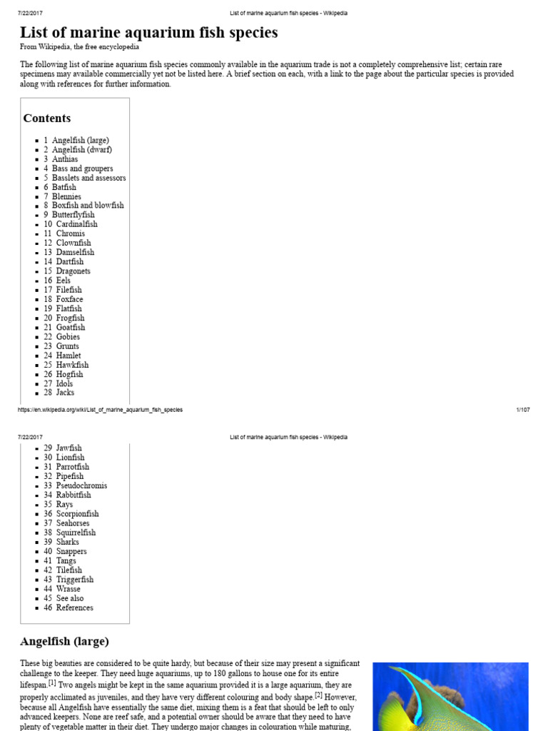 List of Marine Aquarium Fish Species | PDF | Fish