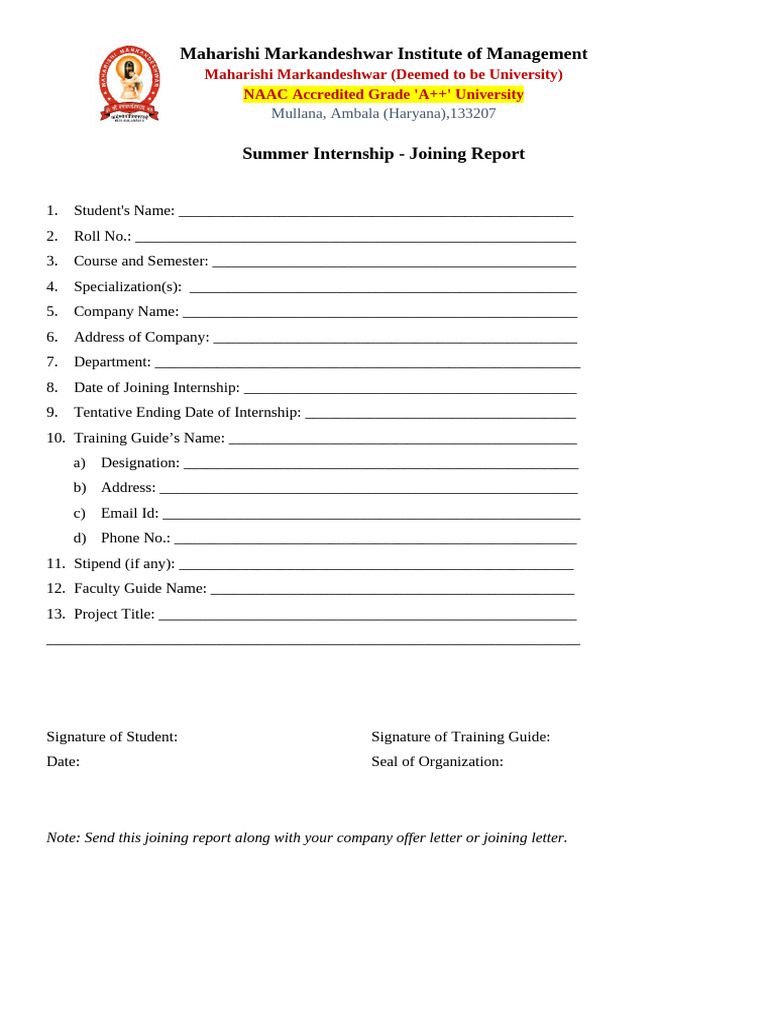 Joining Report | PDF