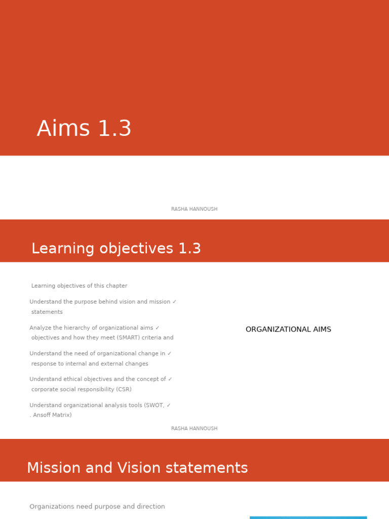 Aims 1.3 RASHA | PDF