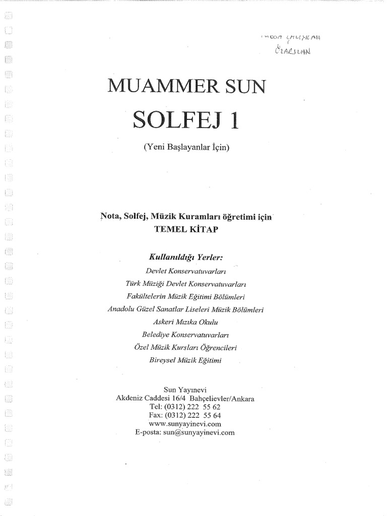 Muammer Sun - Solfej 1 | PDF