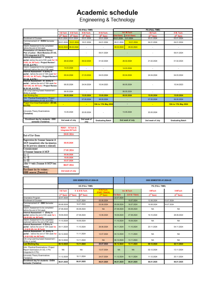 Academic Calendar Academic Year 2023 2024 Ent | PDF