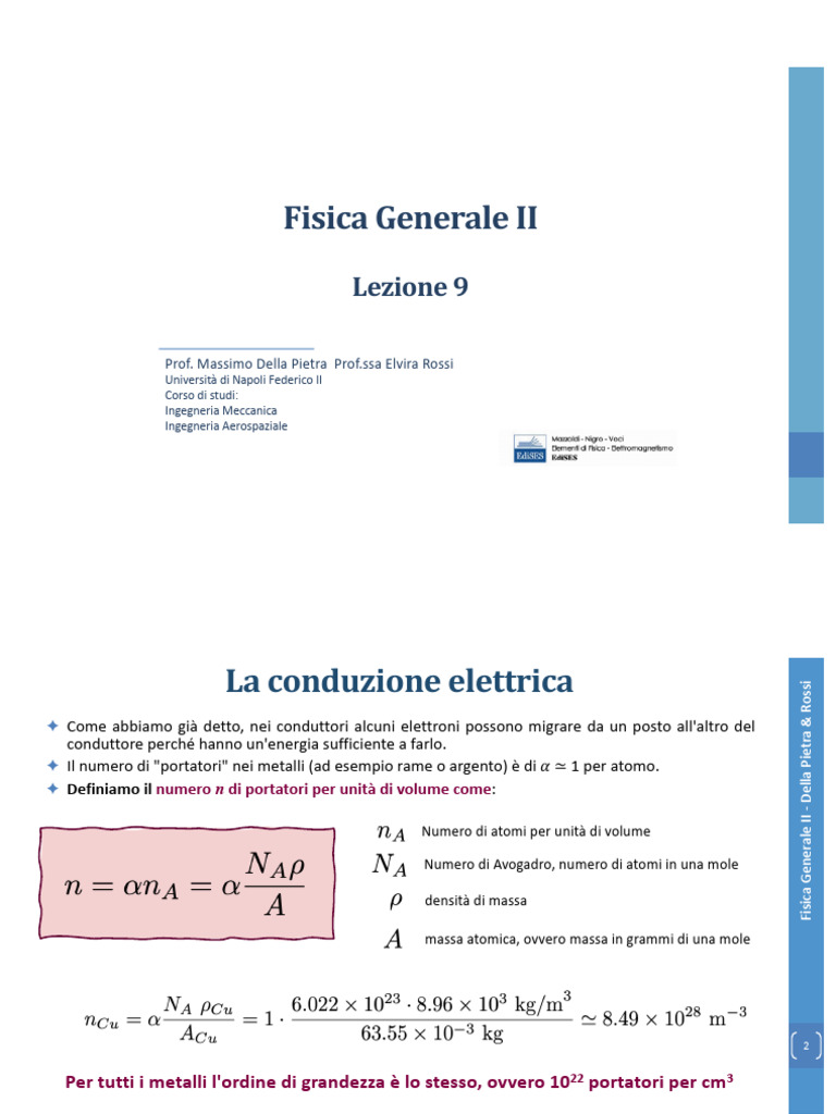 Lezione 9 Corrente Elettrica | PDF