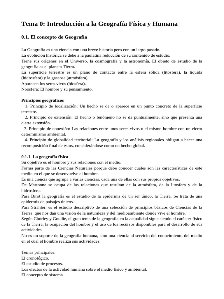 Geografía Física y Humana | PDF