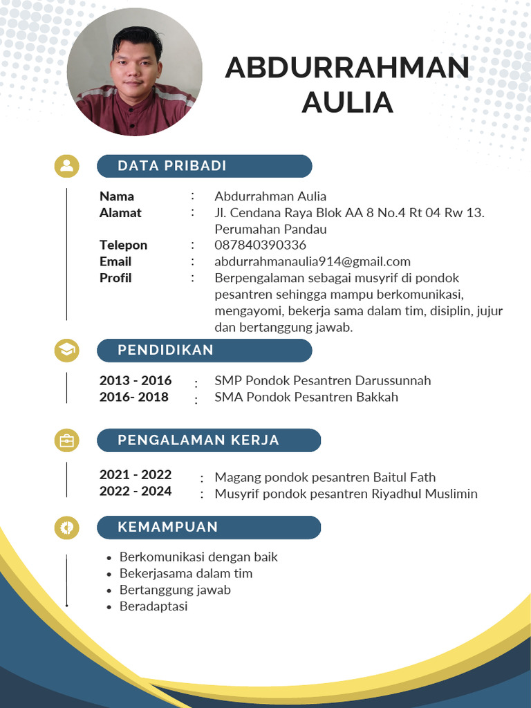 Cv-Abdurrahman Aulia-2 | PDF