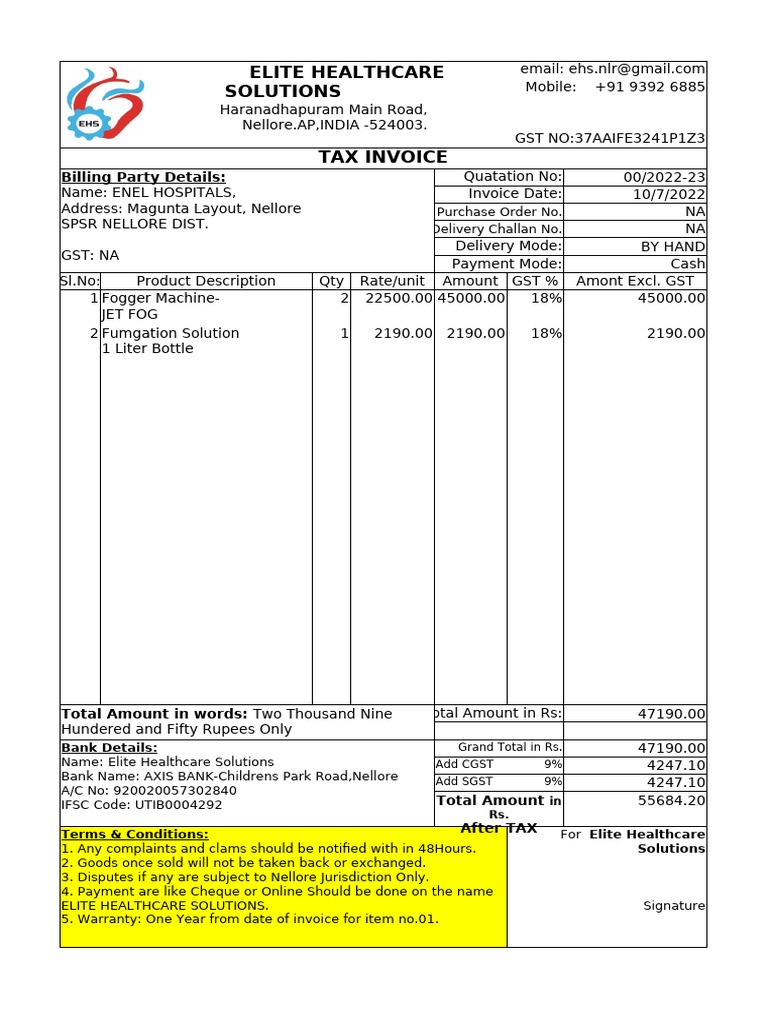 Elite Draft Invoice and Quotation | PDF