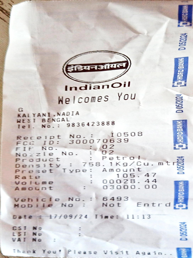 Petrol Bill | PDF