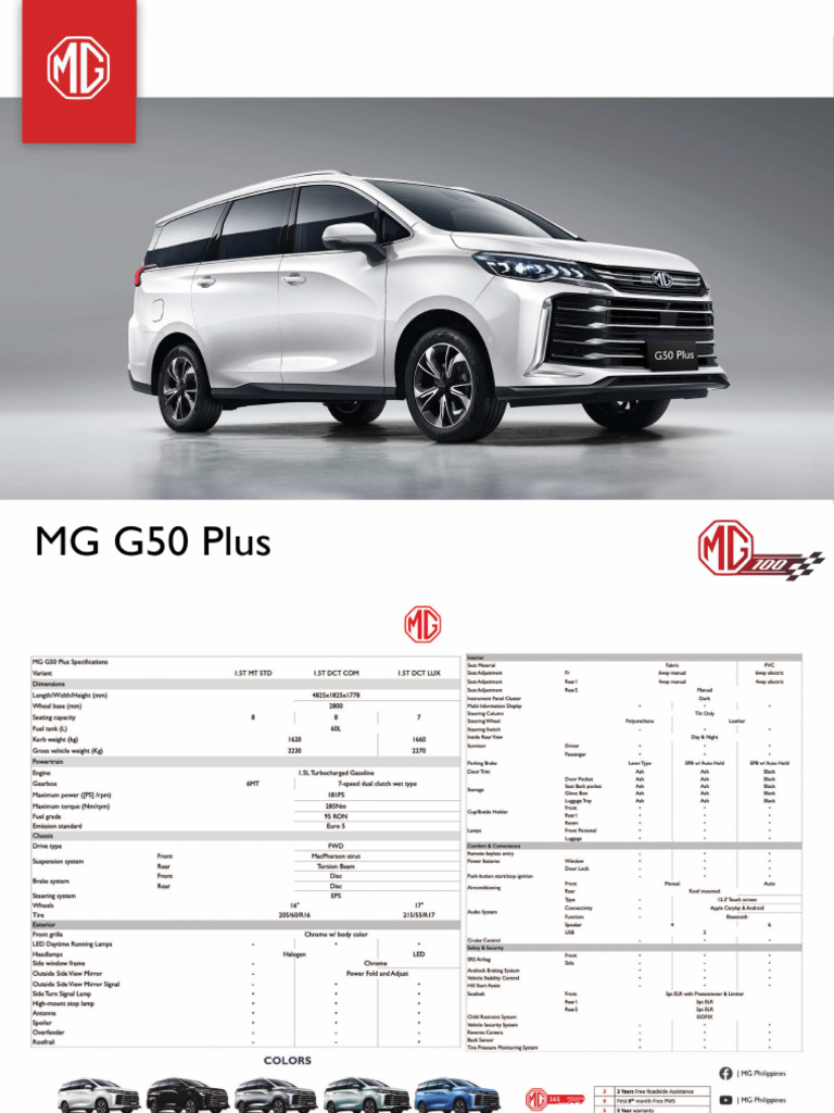 MG G50 Plus Specs | PDF