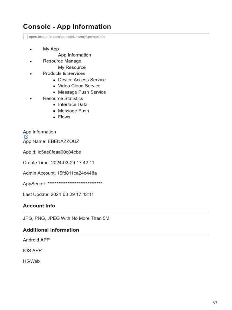Console - App Information | PDF Console - App Information | PDF