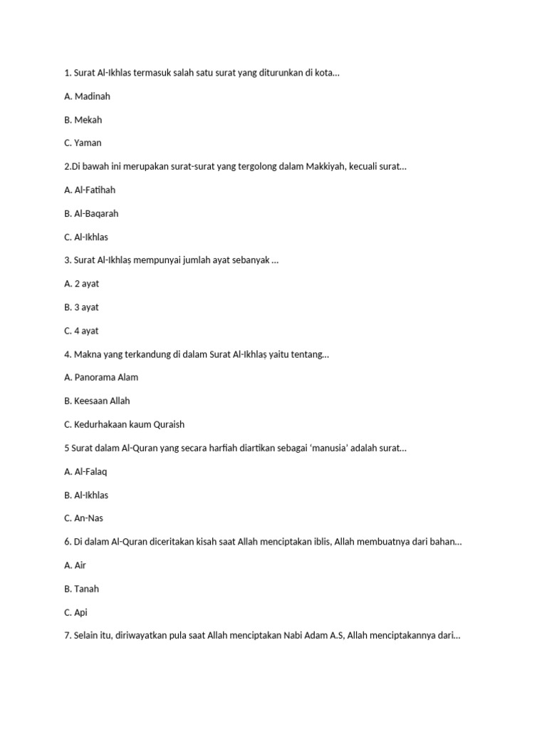 Surat Al-Ikh-WPS Office | PDF | Semitic Words And Phrases | Social Science