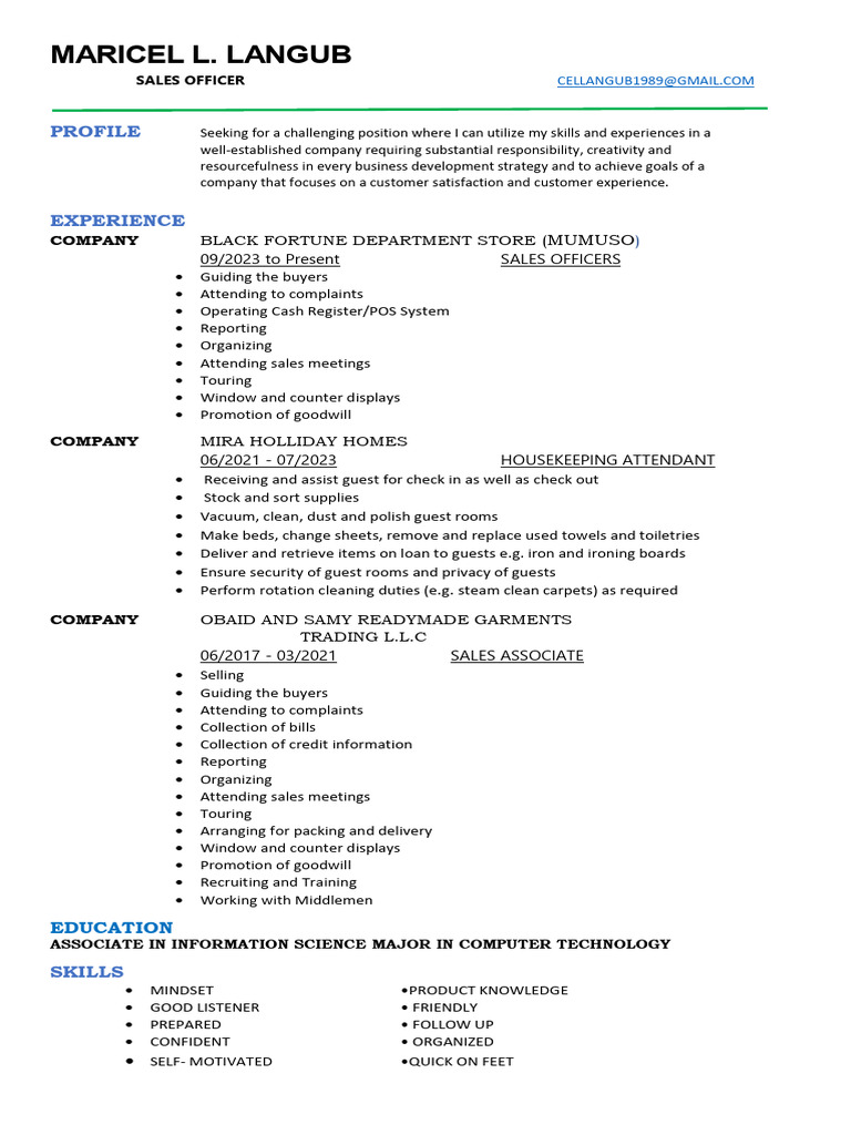 Maricel New CV | PDF