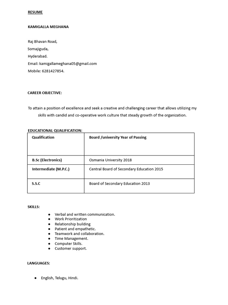 Meghana Resume | PDF