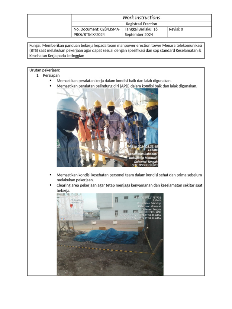 Work Intructions | PDF