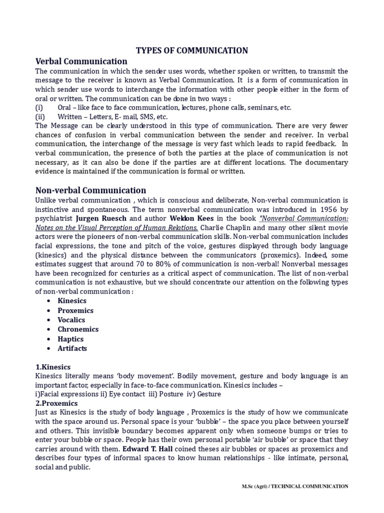 Verbal & Non-Verbal Comm. | PDF