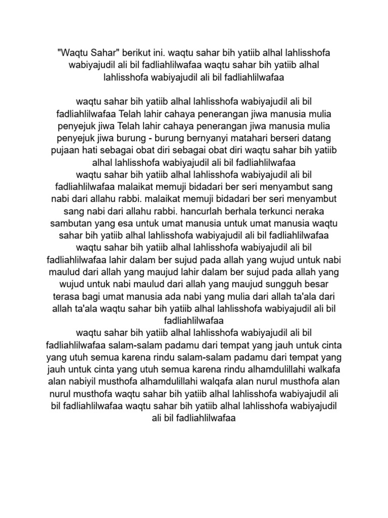Waqtu Sahar | PDF