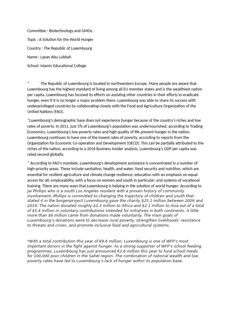 Layan Abu Lubbah (Position Paper) | PDF