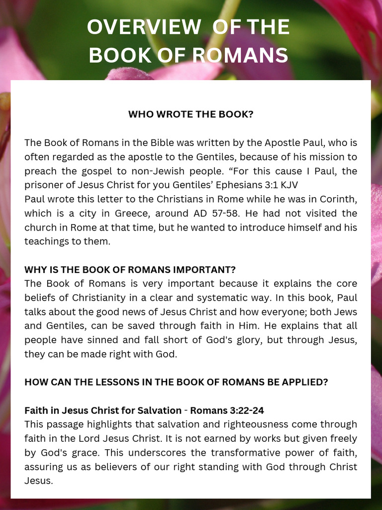 Book of Romans Overview | PDF
