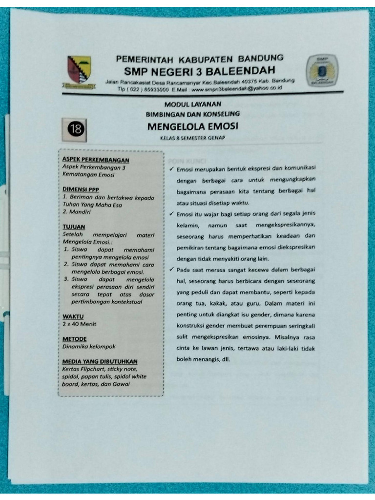 Modul Layanan Mengelola Emosi | PDF