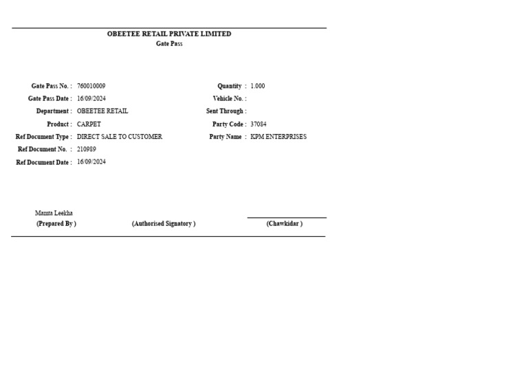 Obeetee Retail Private Limited | PDF