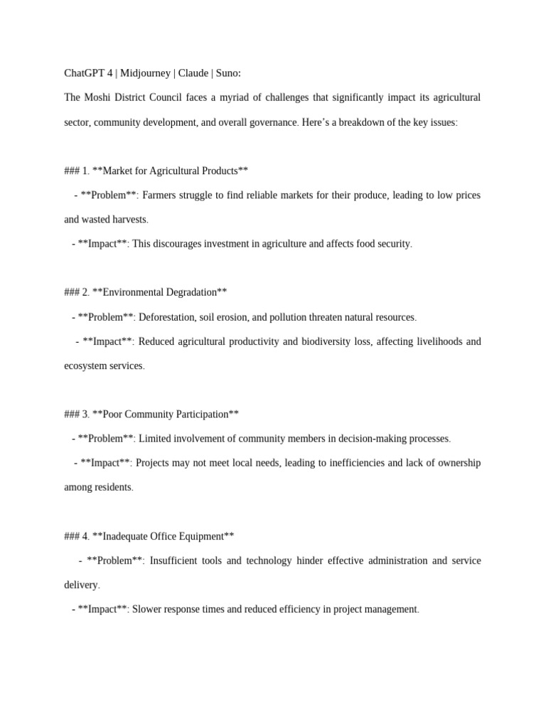 Moshi District Counc | PDF