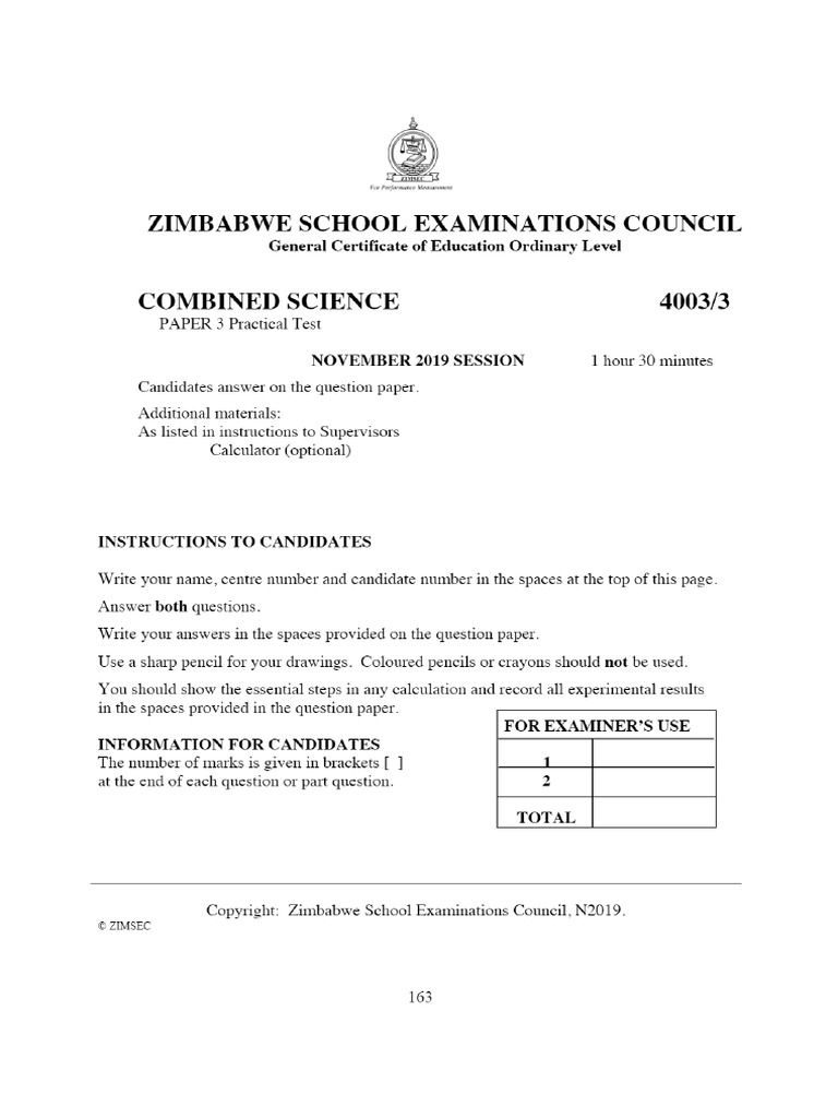 Nov 2019 Past Exam Paper 3 | PDF
