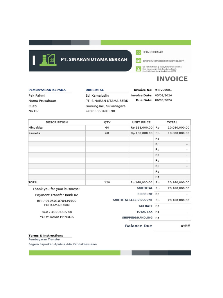 Invoice Minyak | PDF