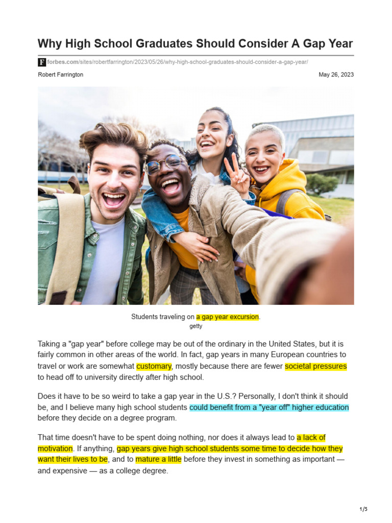 Forbes - Why Gap Year | PDF