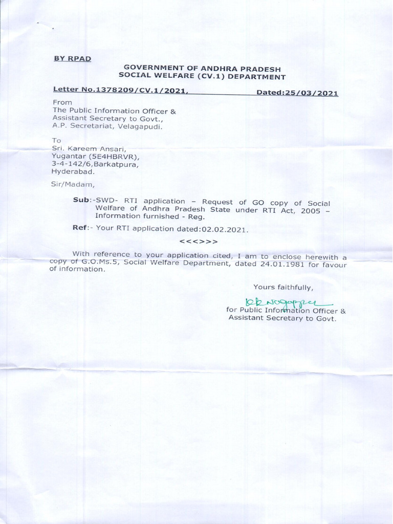 GO Ms No.5 dated 24.01.1981 | PDF